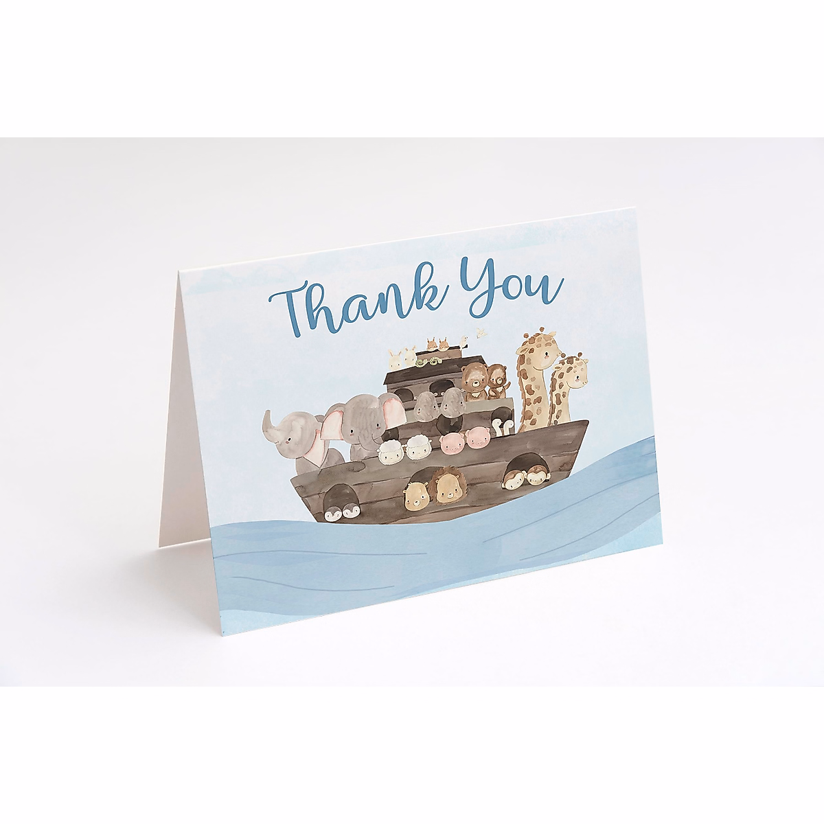 The Invite Lady Baby Shower Thank You Cards Noahs Ark Notecards Notes Blank Inside With Envelopes (24 Count)