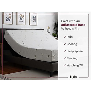 Tulo 8" Medium Comfort Memory Foam Bamboo Pressure Relief Mattress in a Box | King Size