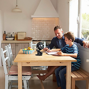 AJOYEUX Battery Operated Clip on Fan for Baby Stroller, Car Seat, Personal Camping - Black