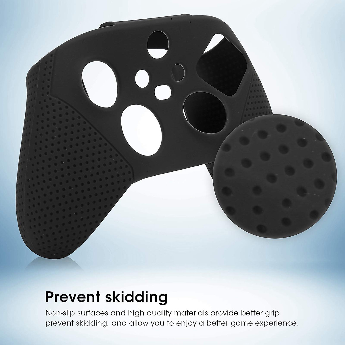 Game Handle Case, Silicone Skin Silicone Protection Case, Prevent Skidding Easy to Install and Remove Travel Home for Xbox Gamers(Black)