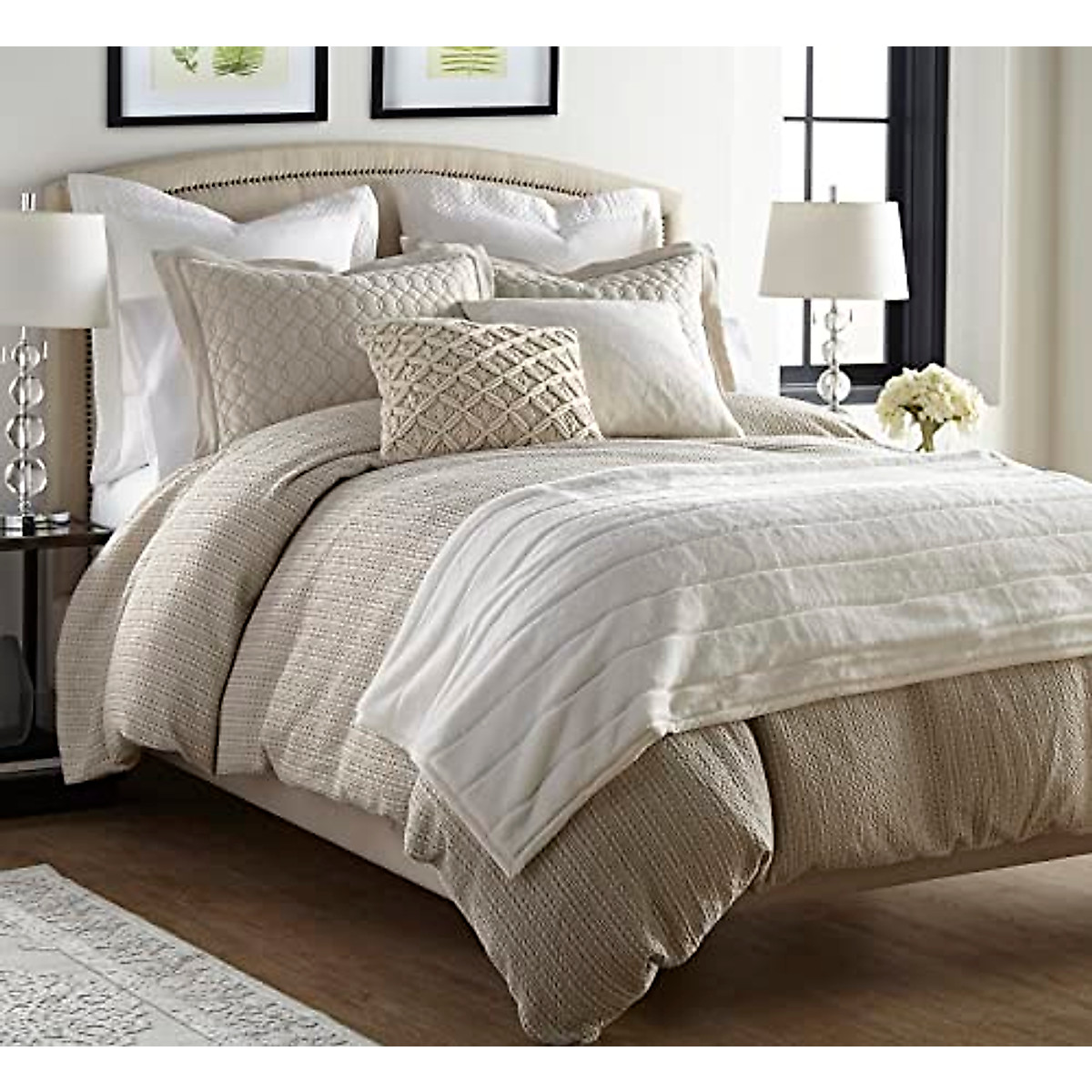 Crafted by Catherine Ivory Channel Cut Faux Rabbit Fur Throw 50" x 60"