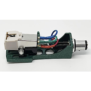 Cartridge, conical Stylus, needle with mounting bolts and Green Headshell for Technics SL-1200, SL-1210, SL-1600, SL-1610, SL-1700, SL-235, SL-23A, SL-B2