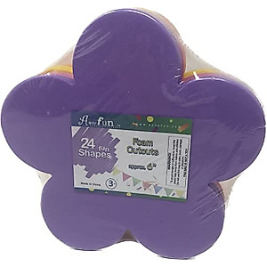 Foam Flower Cut Outs Flower Cutouts Flower Decoration Bulletin Board Cut Outs Flower Classroom Decor Flower Decorations Cutouts for Classroom Decoration 6" Medium Large Die Cut Shapes Craft Foam (24)