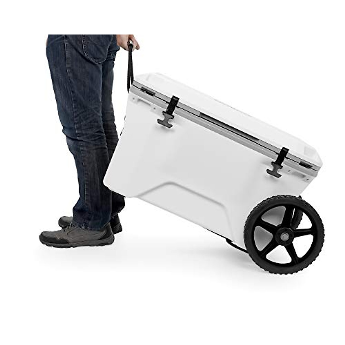 Camco Heavy-Duty Cooler Cart Kit, Includes Durable Straps and 12-Inch Wheels, White (51798)