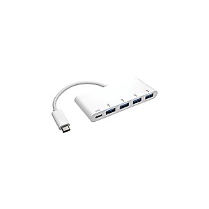 Tripp Lite 4-Port USB 3.1 Gen 1 USB-C to USB-A Portable Hub with x4 USB-A & USB-C Charging Port 5 Gbps (U460-004-4A-C)