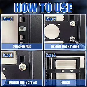 4-hole 1U Audio Rack Panel 4D Series Audio Rack XLR Patch Panel Punched Metal HDMI Rack Mount Panel Connectors Recording Studio Rack Accessories for 19 Inch Enclosure Server Computer Equipment Studio