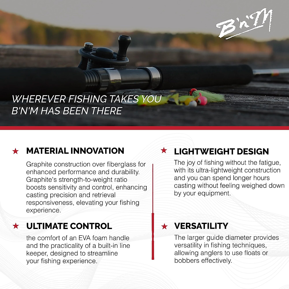 B&M GLJ11 Little Jewel Telescopic Rod, 11-Feet, 4 Pc (Telescopic)