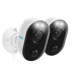 REOLINK Outdoor Security Camera System, 1080p Plug in WiFi Cameras with App for Home, Color Night Vision with Bulit-in Spotlight, 2-Way Talk, Motion Detection, SD Card Storage, Lumus (2 Pack)