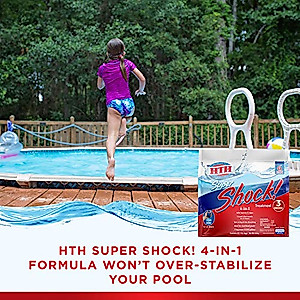 HTH 52023 Super Shock Treatment Swimming Pool Chlorine Cleaner, 1 lb (Pack of 6)