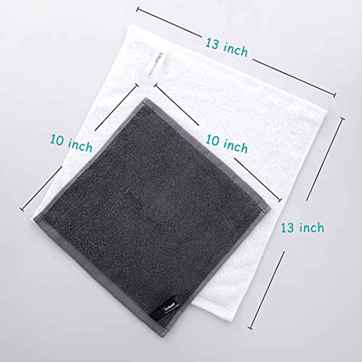 JEFFSUN Bamboo Wash Cloths, Makeup Remover Facial Cleansing Cloths, Super Soft and Gentle Face Towel for Delicate Sensitive Skin, Baby Washcloths (10X10 inch - Pack of 6)