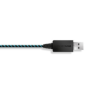 Lioncast Controller Cable for Xbox One and PS4 with Textile Cover Protection and Cable Strap Organizer | ps4 Charger Cable | Controller Charging Cable | Micro USB 2.0; 1 x 4 Meters – Blue and Black