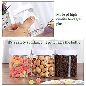 24Pack 8oz Plastic Jar Storage Container with White Lids Airtight Clear Wide-mouth Slime Storage Jars for Cosmetic Cream Light Clay