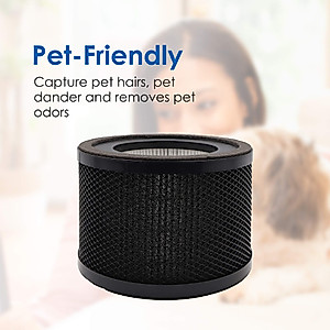 Flintar H13 True HEPA Replacement Filter, Compatible with TaoTronics TT-AP001 Air Purifier and VAVA VA-EE014 Air Purifier, 3-in-1 H13 Grade True HEPA and Activated Carbon Filter Set, 2-Pack