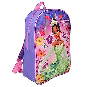 Ruz Princess Tiana Licensed Girl's 15 Inch School Bag Backpack (Purple-Pink)