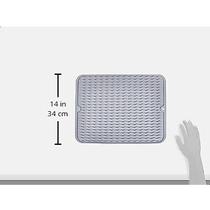 AmazonCommercial Silicone Dish, Sink Drying Mat, Reusable, Easy to Drain and Clean, 15.8 x 12-Inches