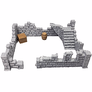 Extruded Gaming Building Ruins Set 4