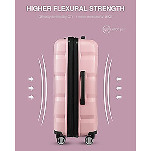LUGGEX Pink 28 Inch Luggage with Spinner Wheels - Expandable Large Checked Luggage - Lightweight Adventure Partner (Pink Suitcase)