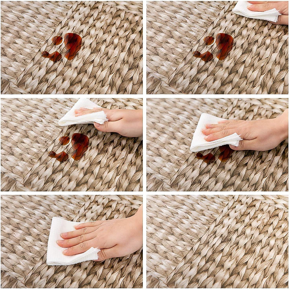 Hanming Covers for Tablecloth The Home Elastic Edged Flannel Backed Waterproof Vinyl Fitted Table Cover Large Round Woven, 36 - 44 Inch Round Table