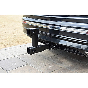 TOPTOW 64131HP Dual Hitch Extender, Fits for 2 inch Trailer Receivers, Extension to 10 inch Max. Length & 7-1/2" Riser or Drop
