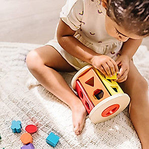 Melissa & Doug Match and Roll Shape Sorter - Classic Wooden Toy