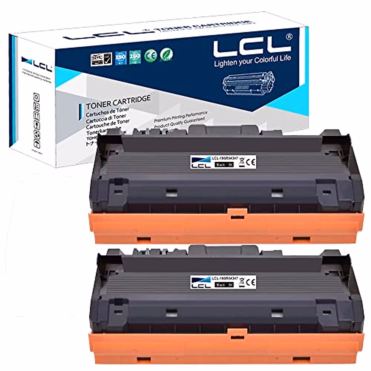 LCL Compatible Toner Cartridge Replacement for Xerox 106R04347 106R04346 B210 B205 B215 High-Yield（2-Pack Black