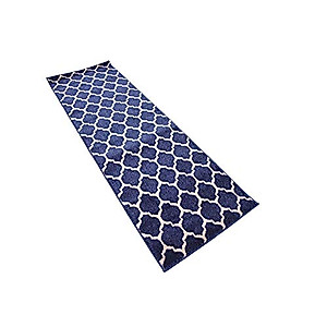 Unique Loom Trellis Collection Modern Morroccan Inspired with Lattice Design Area Rug, Runner 2' 0" x 6' 1", Dark Blue/Navy Blue