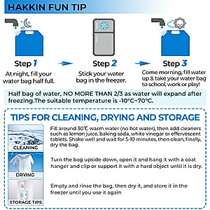 Hakkin Collapsible Water Container Bag 4 Pcs 10L/(2.6 Gallon), No-Leak Freezable Portable BPA Free Food Grade Plastic Storage Jug for Camping, Hiking, Travel, Emergency Survival Kit Bonus 2 Pcs Caps