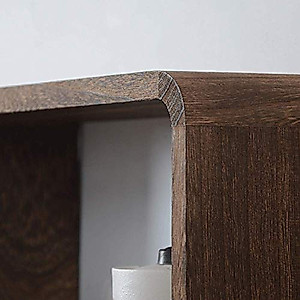 PIBM Stylish Simplicity Shelf Wall Mounted Floating Rack Shelves Solid Wood Retro Lattice Back Hook Multi-Layer Multifunction Environmental Protection, Brown , 56x12x56cm