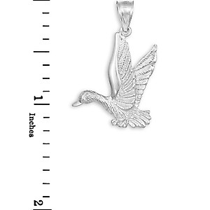 925 Sterling Silver Flying Duck Pendant