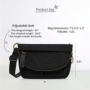 ODODOS 1.2L Mini Crossbody Bag with Adjustable Strap Festival Bag Fanny Pack for Outdoor, Workout, Travel, and Casual, Black