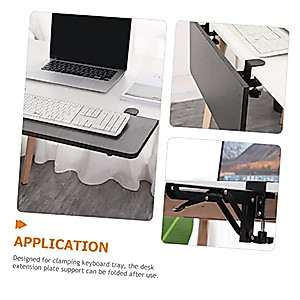 Ciieeo 2 Sets Foldable Bracket Under Desk Keyboard Tray Shelving Brackets Table Tray Folding Desk Extender Desk Tray Foldable Desktop Extension Plate Support Slider Drawer Wrought Iron