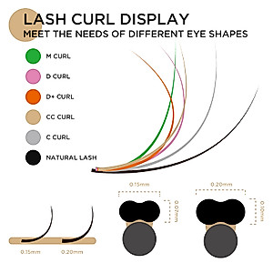 LASHVIEW Eyelash Extensions,Ellipse Flat Eyelash Extensions 0.15mm C Curl 8-15mm Mixed Tray,Mink Black,Individual Lashes,Super Matte Extremely Soft Professional Salon Use