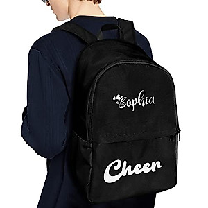 Zaaprint Cheer Cheerleaders Black Backpack Laptop Bag Shoulder Bag for Hiking Adult Birthday Holiday Gift