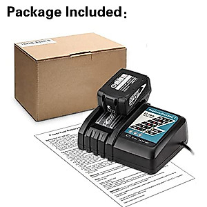 DC18RC 18 Volt Replacement Battery Charger Compatible with Makita 14.4V-18V LXT Battery Lithium-Ion BL1815 BL1830 BL1840 BL1845 BL1850 BL1860