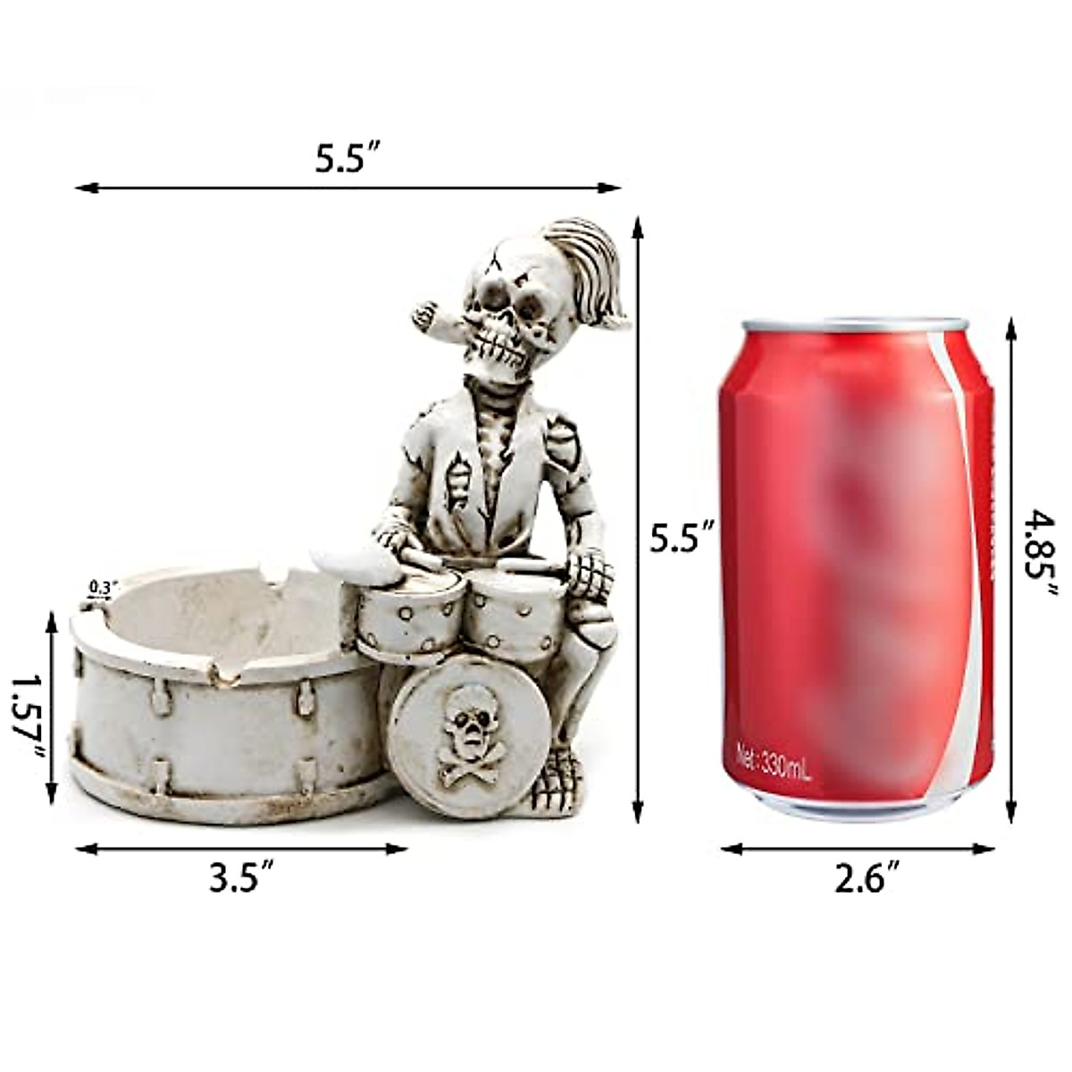 Halloween Gifts Skull Ashtray Decoration - Gothic Spooky Skeleton Cigarette Smoker Ash Tray Smoking Room Office Bar Ornament Skull Party Decor Scary Fantasy Gifts for Smokers