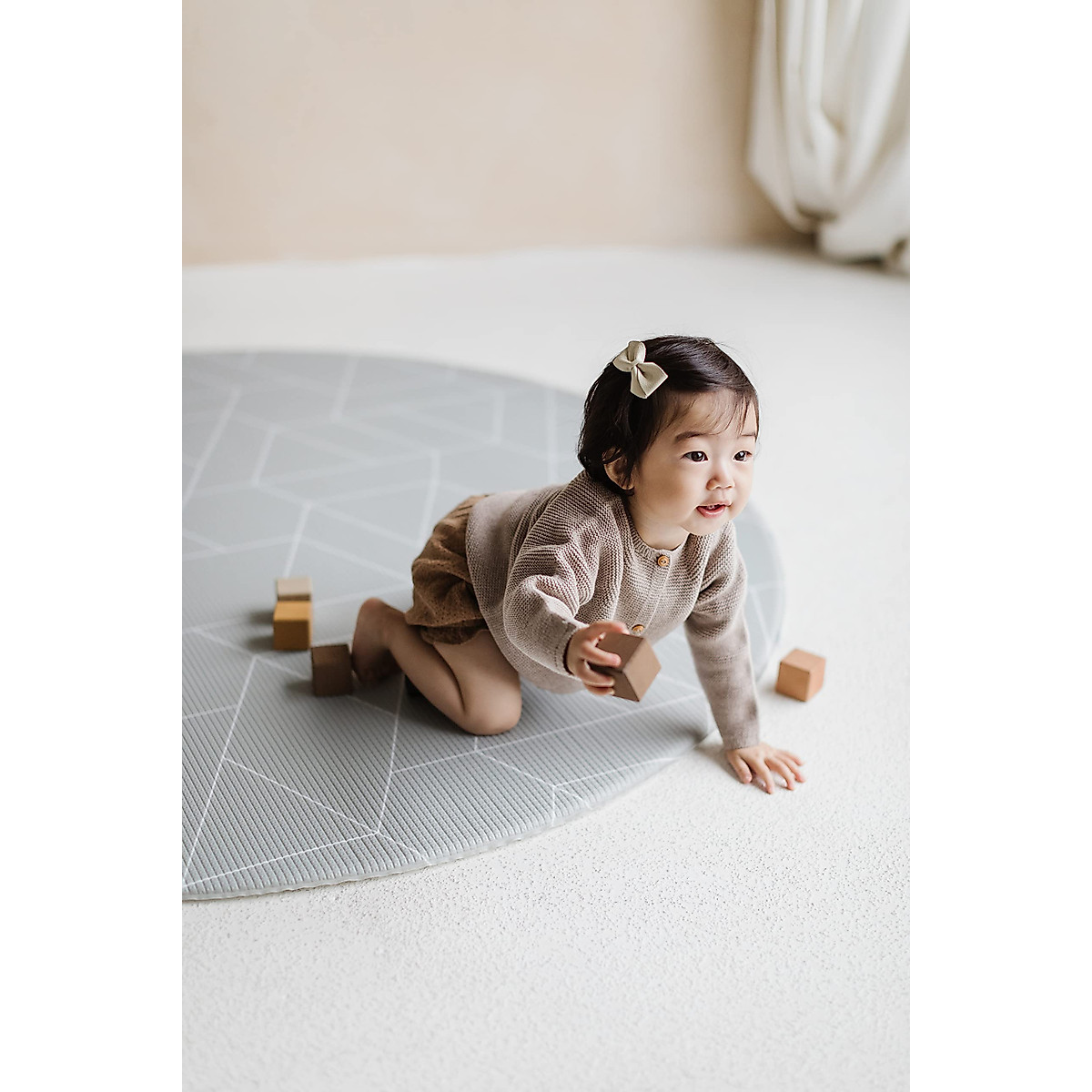 Ofie Round Mat, Baby Play mat (Zen line+Triangle, Round)
