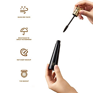 Fujiuia Two Faced Mascara Better than Sex Eyelash Long Black Smudge-Proof 4D Clump-Free Lash Application Silk Volumizing Fiber Lasting Waterproofs Thickening Natural Bad (A, One Size)