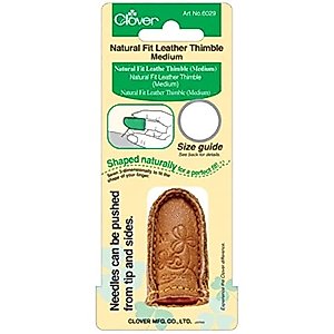 Clover Natural Fit Leather Thimble-Medium -6029