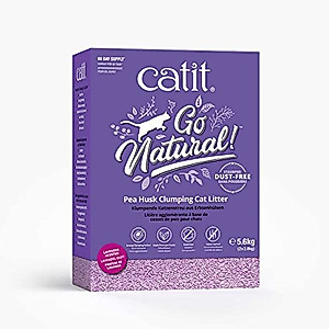 Catit Go Natural Pea Husk Clumping Cat Litter 14.8 lb, Lavender