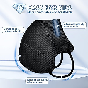 KN95 Masks Disposable for Kids, 100 Pack Individually Wrapped KN95 Masks Children 5 Layer Protection Small Size Breathable Adjustable Mask for Girl and Boy, Mascarillas para Niños