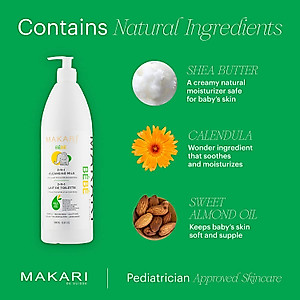 Makari Bebe Cleansing Milk (1000ml) | Baby Body Wash and Dry Skin Softening Solution | Helps Soothe Irritation | Gentle on Infants 3 Months and Older | Recommended for Delicate and Sensitive Skin