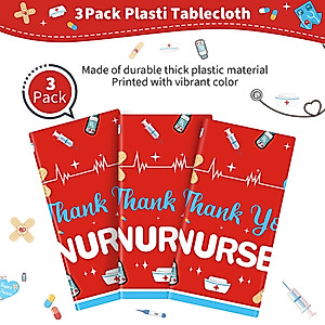 Yavxzvbw 3Pcs We Appreciate You Decorations Nurses Week Tablecloths Thank You Nurses Tablecloths for Nurse Appreciation Week Nurse Week Decorations Nurse Graduation Party Supplies