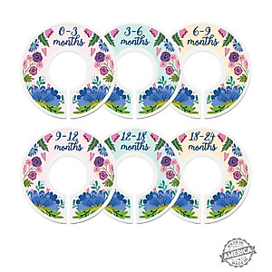 Modish Labels Baby Clothes Size Dividers, Baby Closet Organizers, Size Dividers, Closet Organizer, Closet Dividers, Clothes Organizer, Girl, Boho, Nordic, Flowers (Baby)