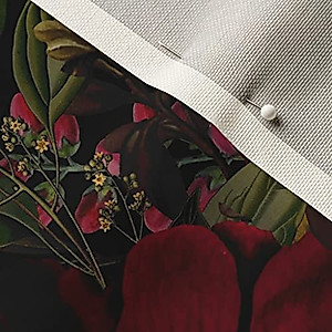 Spoonflower Square Throw Pillow, 18", Velvet - Romantic Gothic Moody Floral Vintage Flowers Victorian Dark Roses Print Throw Pillow Cover