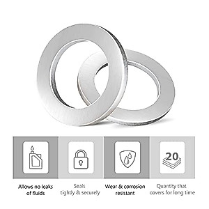 Jawmoy Pack-50 Oil Drain Plug Gasket, OEM 9410914000 Aluminum Oil Drain Plug Seals Rings, 0.5" Washer Crush Seal Replacement for Honda (Silver)