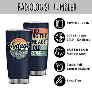 FROOBLEQUIRK 50 Years Old 1975 20 Oz Tumbler – 50th Birthday Gift for Men, Women, Mom, Dad, Wife, Husband, Grandpa, or Grandma, Funny 50-Year-Old Gift & Birthday Decoration