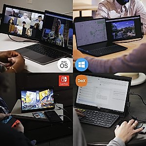 Duex Lite Portable Monitor for Laptop, 【2021 Upgrade】 Mobile Pixels 12.5" Full HD IPS Dual Monitor for laptops, USB C/USB A Powered Plug and Play Portable Display,Windows/Apple Compatible (1pc White)