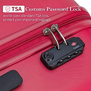 Widfre Luggage Sets 3 Pieces Carry on Suitcase Hardshell Lightweight Travel with Double Spinner Wheels Locks TSA Approved (Hot Pink)