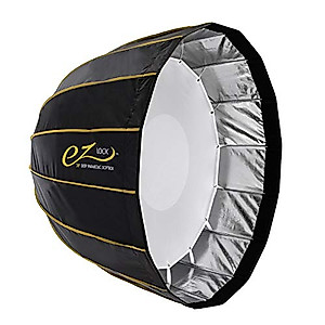 Glow EZ Lock 38" Deep Parabolic Quick Softbox, 16-Sided Parabolic Softbox Opens Up and Closes Down 'Umbrella' Style, this Bowens Mount Softbox with Quick Speedring Swap is an Ideal Speedlight Soft box