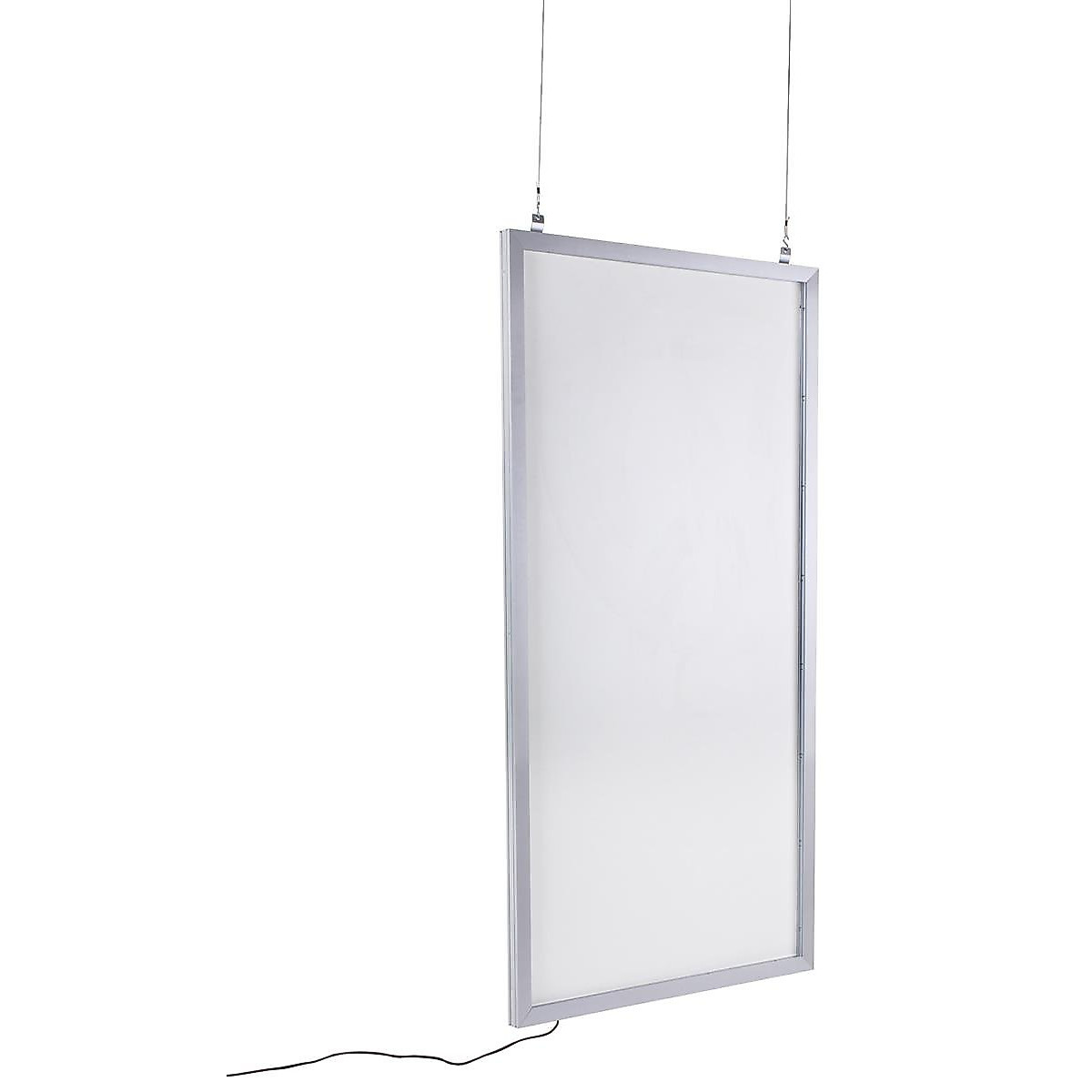 Displays2go LED Lightboxes for Wall Mount, Aluminum Construction – Silver Satin Finish, Polycarbonate Lens (LWND2X3672)